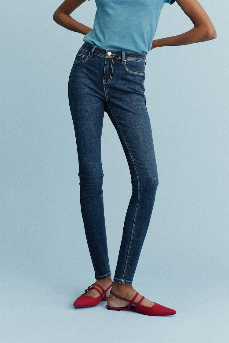 Dark Blue Power Stretch Denim Leggings