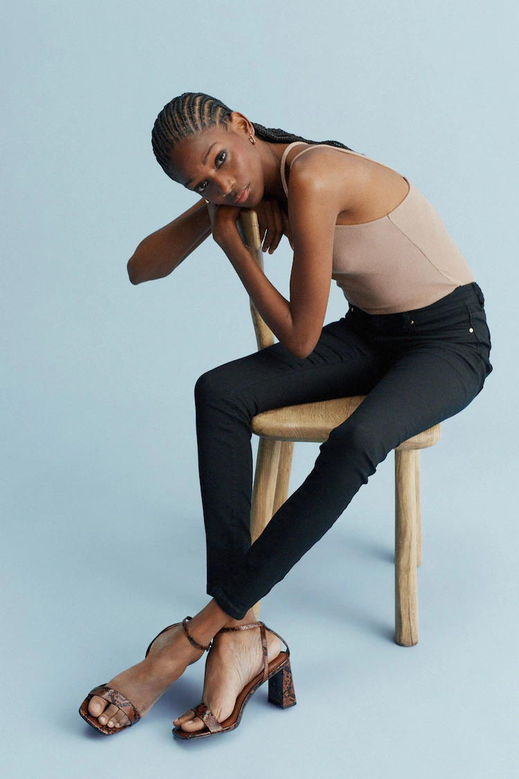 Black Power Stretch Denim Leggings