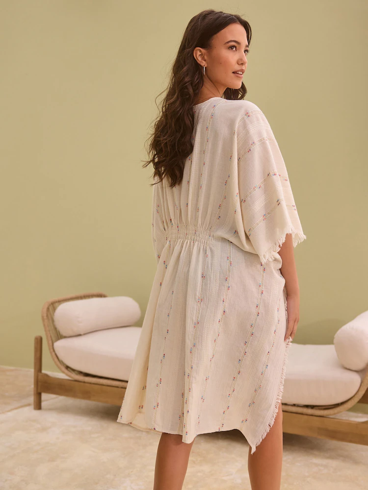 Natural Longline Kimono Cover-Up