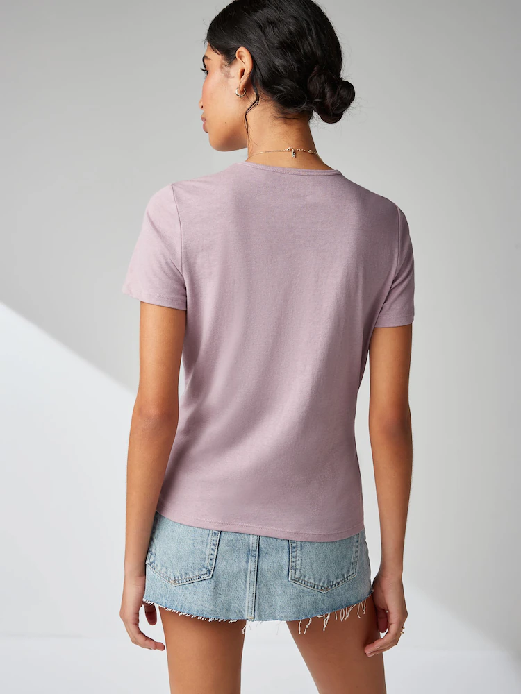 Pink The Everyday Crew Neck Cotton Rich Short Sleeve T-Shirt