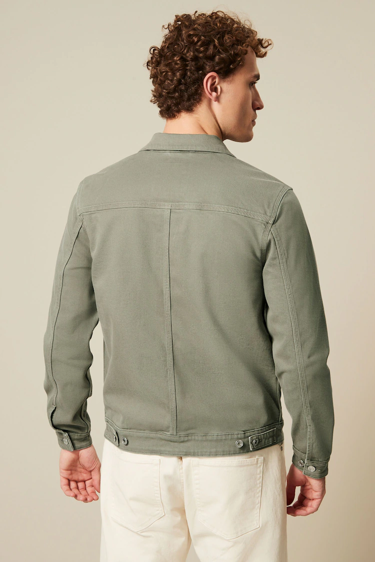 Sage Green Denim Trucker Jacket