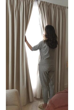 Natural Mink Cotton Blackout/Thermal Eyelet Curtains