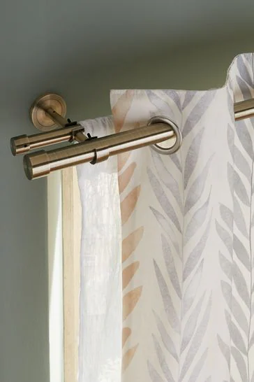 Extendable Double Curtain & Voile Pole Kit
