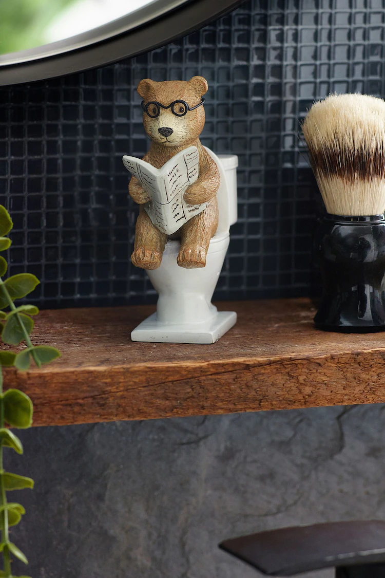 Natural Bertie Bear Bathroom Ornament