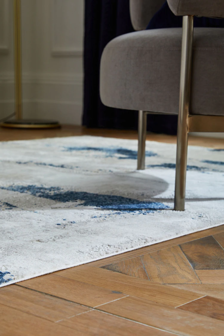 Silver/Blue Clara Chic Abstract Rug