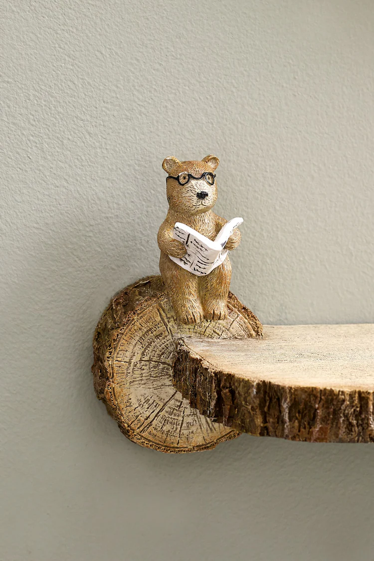 Natural Bertie Bear and Rosie Rabbit Wall Shelf