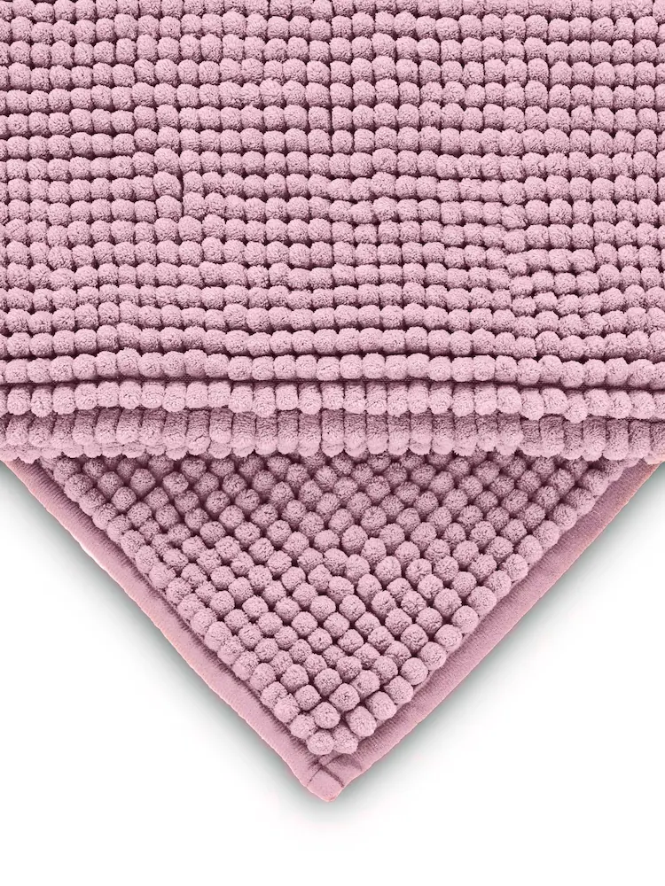 Dusky Pink Bobble Bath Mat