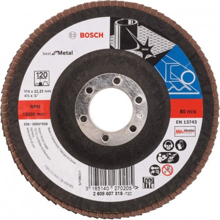 Lamelni brusni disk za metal X571 Best 115mm, granulacija 120 BOSCH