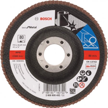 Lamelni brusni disk za metal X571 Best 115mm, granulacija 80 BOSCH