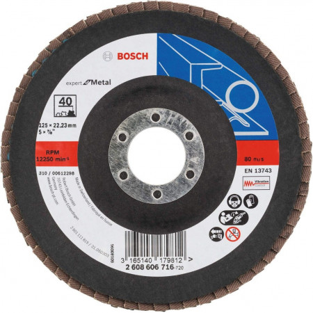 Lamelni brusni disk za metal X551 Expert 125mm, granulacija 40 BOSCH