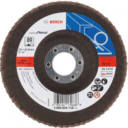 Lamelni brusni disk za metal X551 Expert 125mm, granulacija 80 BOSCH