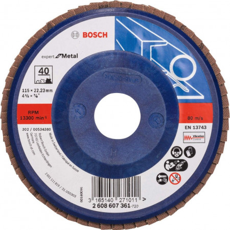 Lamelni brusni disk za metal X551 Expert 115mm, granulacija 40 BOSCH