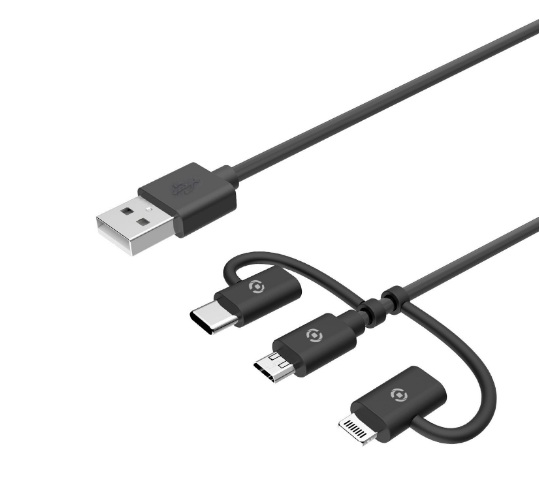 Way WCBL3in1 kabl 3u1 USB na USB-C/Lightening/Micro-USB, 1m, crni