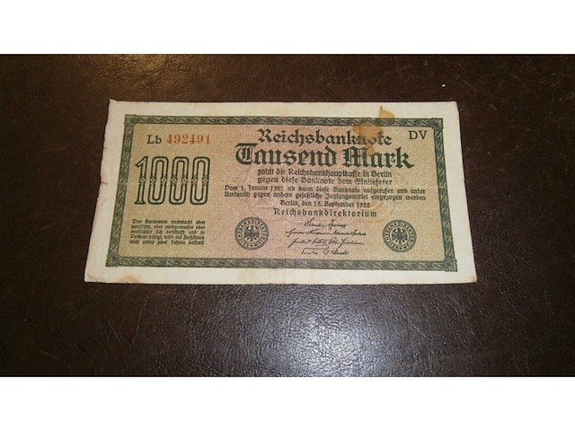 GERMANY 1000 MARK 1922