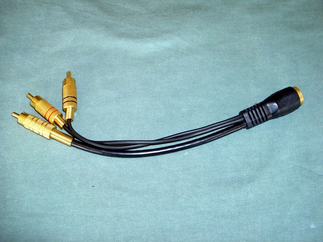 Petopolni DIN adapter na 3 x RCA