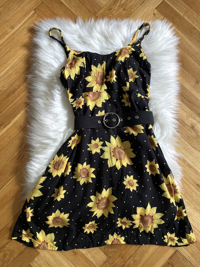 Vintage lepršava haljina sa suncokretima vel.XS