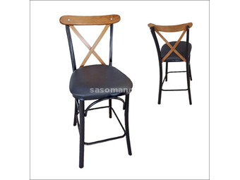 Barska stolica DMT N-TONET Crna/Crne noge 410x440x680/1070mm