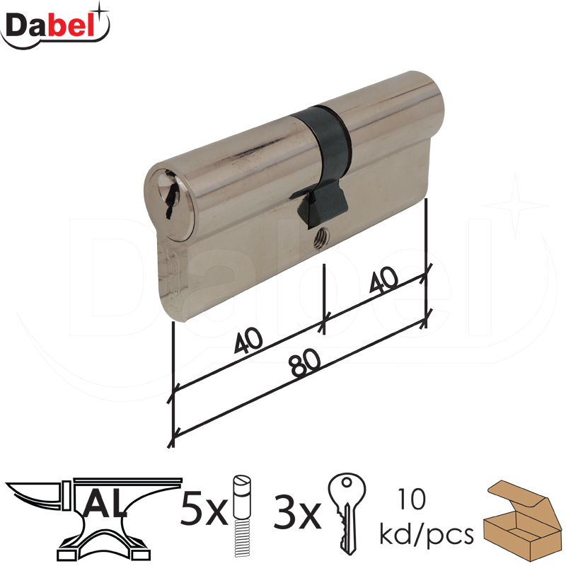 Cilindar za vrata CL2200 NIKL 80mm (40-40) 3K (0106466)