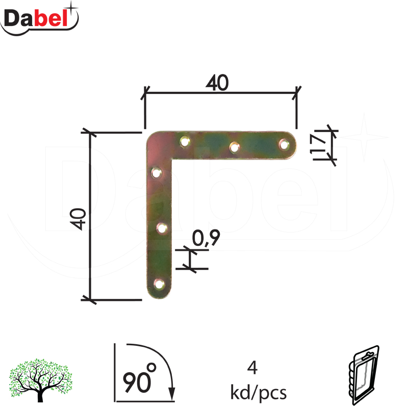 Vezač ugaoni LP1 ZNŽ 40X40 mm (4kom) DBP1 (0220025)