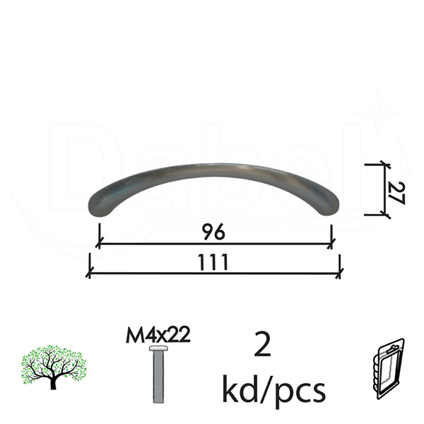 Ručica za nameštaj C40 B-NI 96/111/27 mm (2kom) M4X22MM DBP2 (0205564)