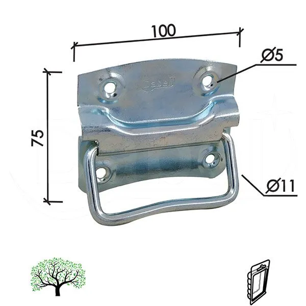 Ručka za sanduk RK1 ZNB X100 mm DSP (0105477)