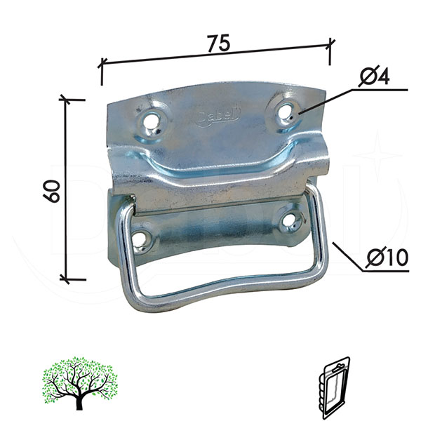 Ručka za sanduk RK1 ZNB 75 mm DBP1 (0105476)