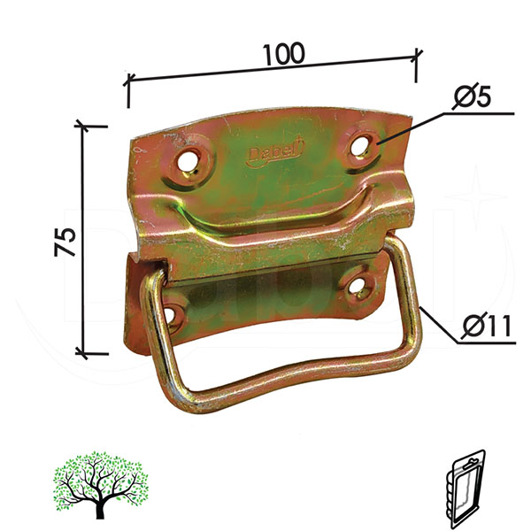 Ručka za sanduk RK1 ZNŽ X100 mm DSP (0105473)