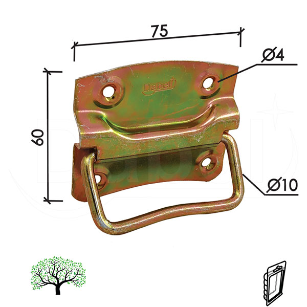 Ručka za sanduk RK1 ZNŽ 75 mm DBP1 (0105472)