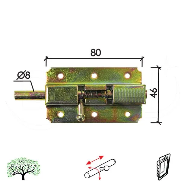 Reza sa oprugom RO1 ZNŽ 46X80X25/FI8 mm DBP1 (0123004)