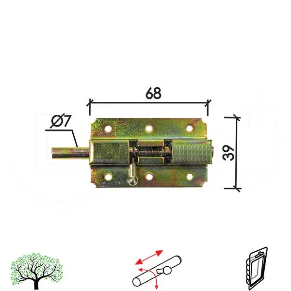 Reza sa oprugom RO1 ZNŽ 39X68X21/FI7 mm DBP1 (0123003)