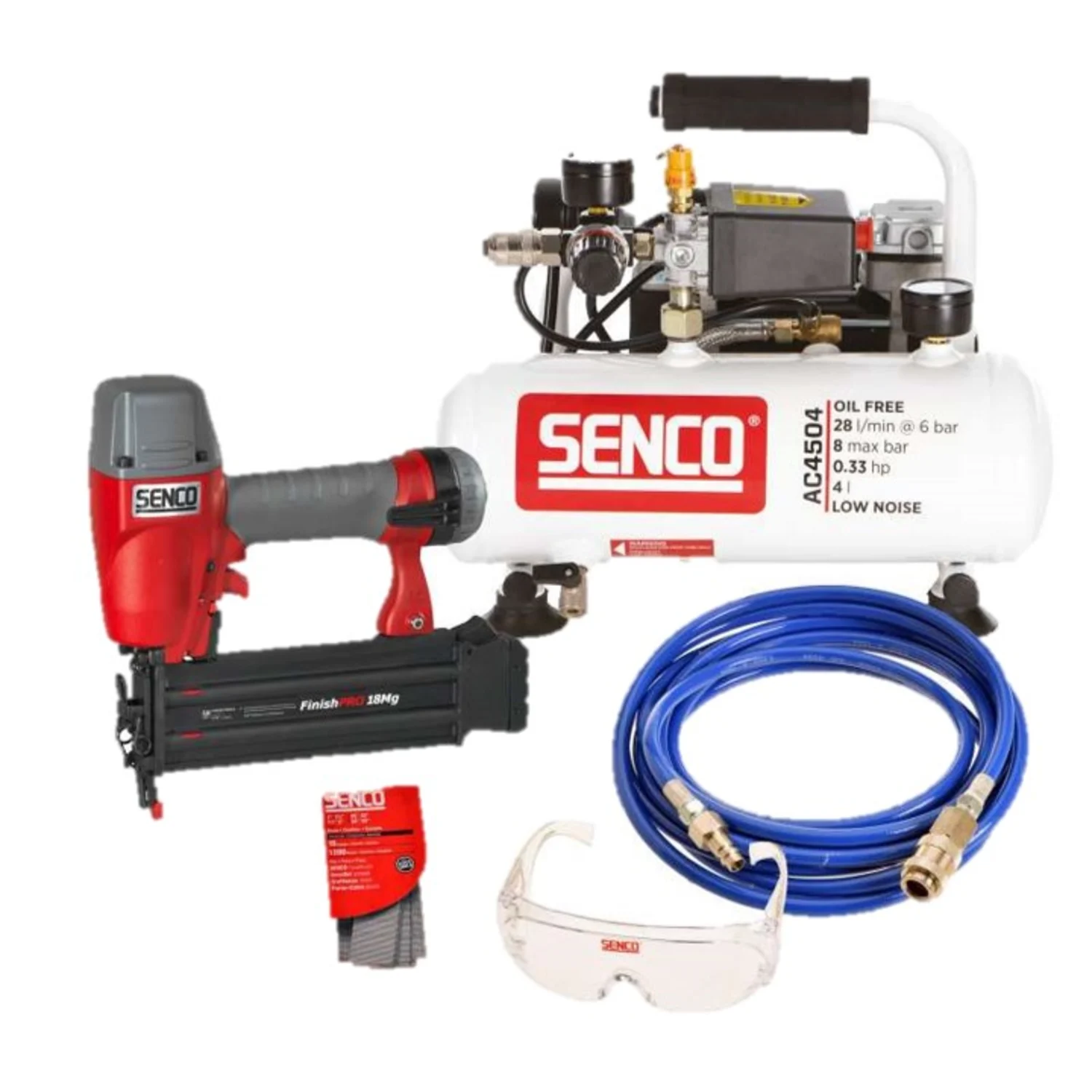 Senco AFN0024KIT set kompresor 4l + FinishPro18Mg pneumatski pištolj za eksere (AFN0024KIT)