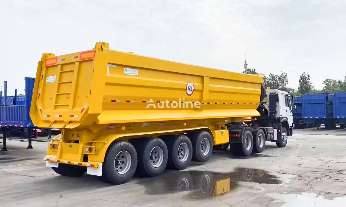 Newstar Tri-Axle U Shape Rear Dump Semi-Trailer For Sale Rear Du poluprikolica kipera