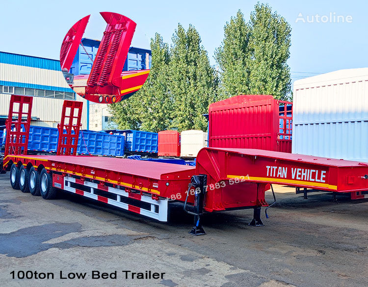 Nova 4 Axle 100ton Low Bed Semi Trailer Price in Sierra Leone poluprikolica sa niskom platformom