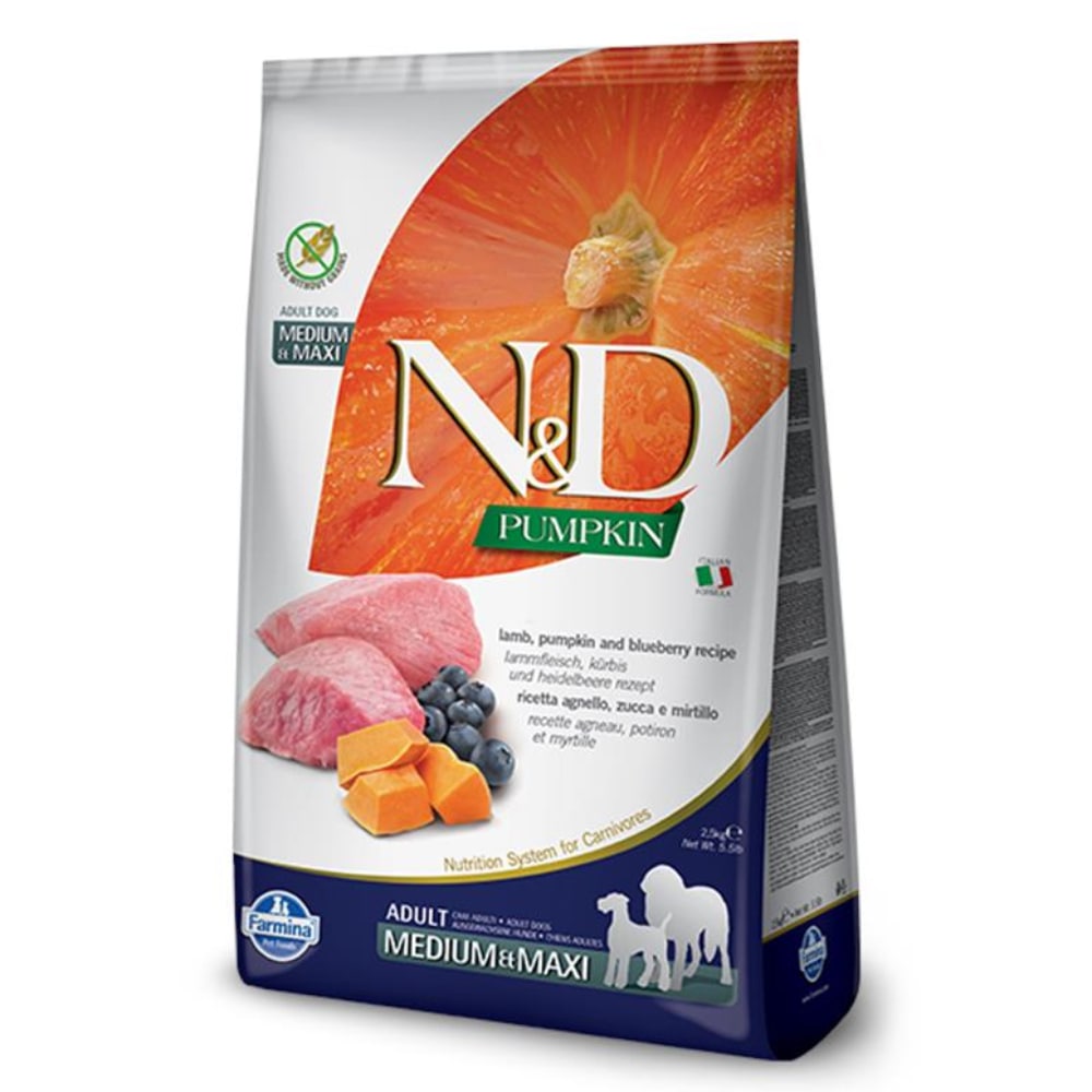 N&D PUMPKIN Lamb & Blueberry Medium & Maxi 2.5 kg Hrana za pse