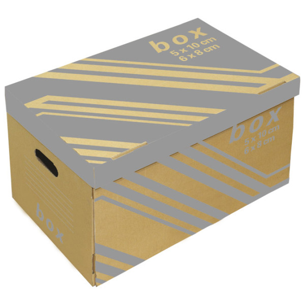 Kutija arhivska-kontejner za arhivske kutije i registratore s poklopcem Fornax 403404 sivo-braon