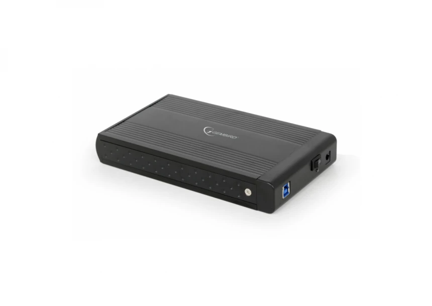 Gembird HDD External Enclosure, 3.5", SATAIII, USB3.0, Aluminium, Black