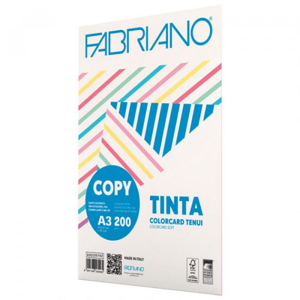 Papir copytinta a3 200g pk100 fabriano 69229742 pastelna mešavina 5boja