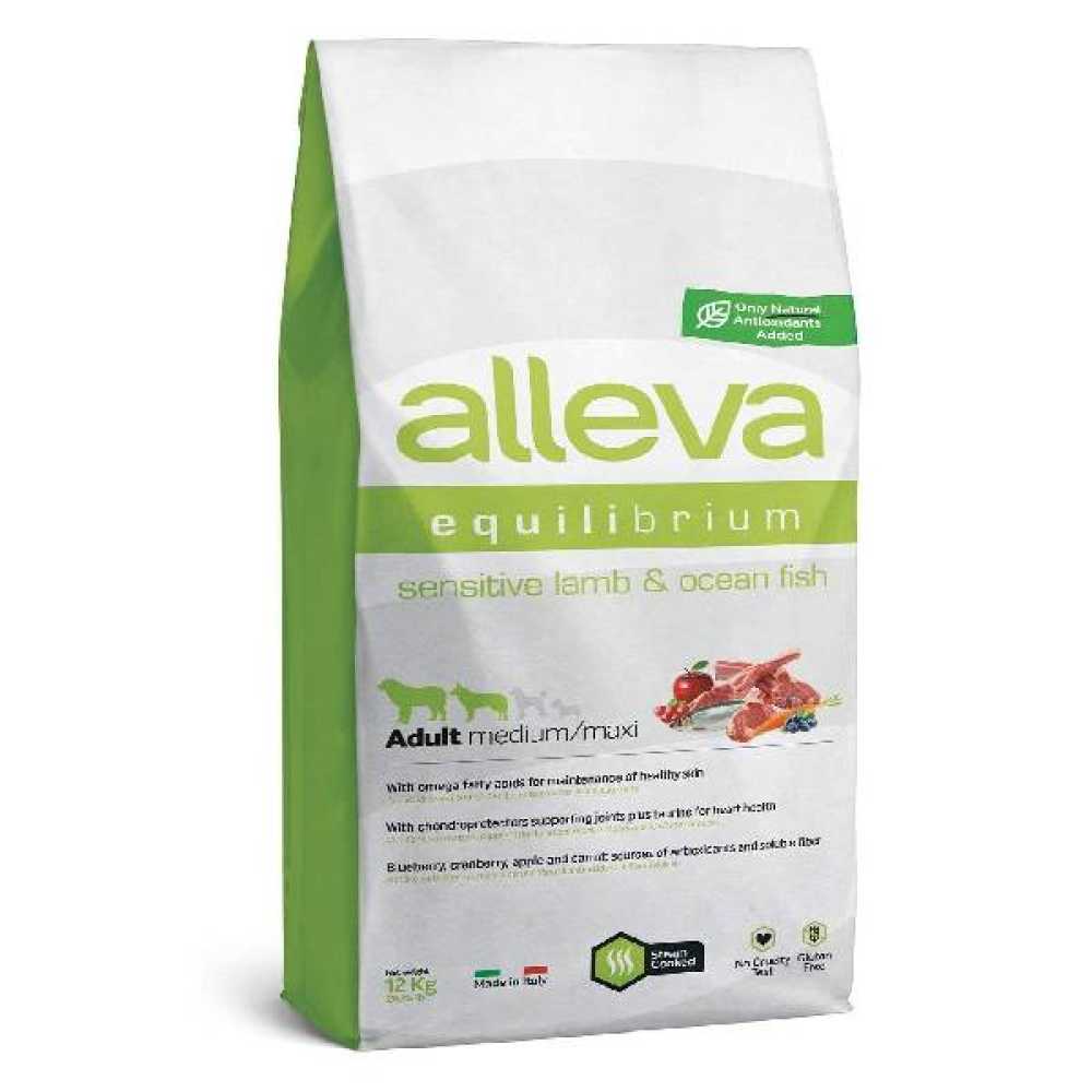 Alleva hrana za pse EQUILIBRIUM SENSITIVE Adult Medium/Maxi - jagnjetina i okeanska riba 12kg