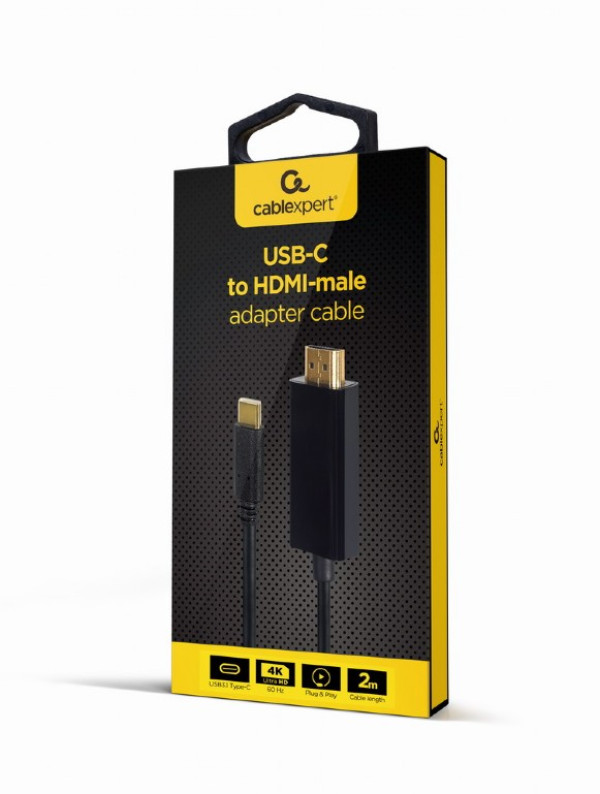 USB-C to HDMI-male adapter, 4K 60Hz, 2m, black ( A-CM-HDMIM-02 )