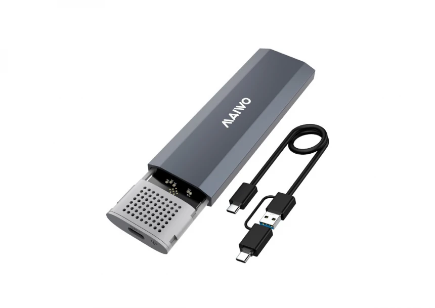 USB 3.2 Tip-C Kućište za M.2 PCIe NVMe SSD, aluminium, bez alata, K1689P