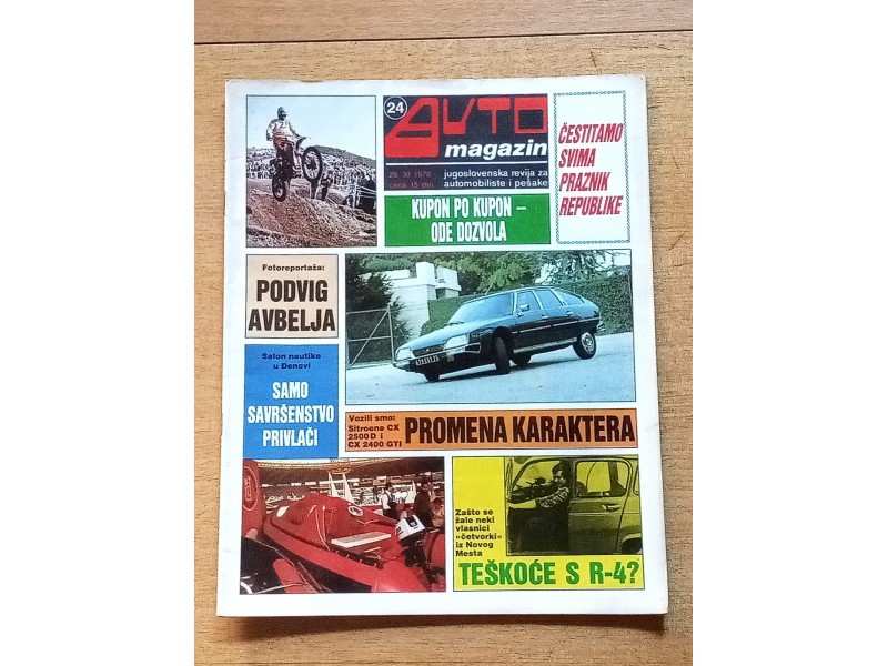 Auto Magazin - Broj 24 - 1978.g - Reno 4 - Sitroen CX