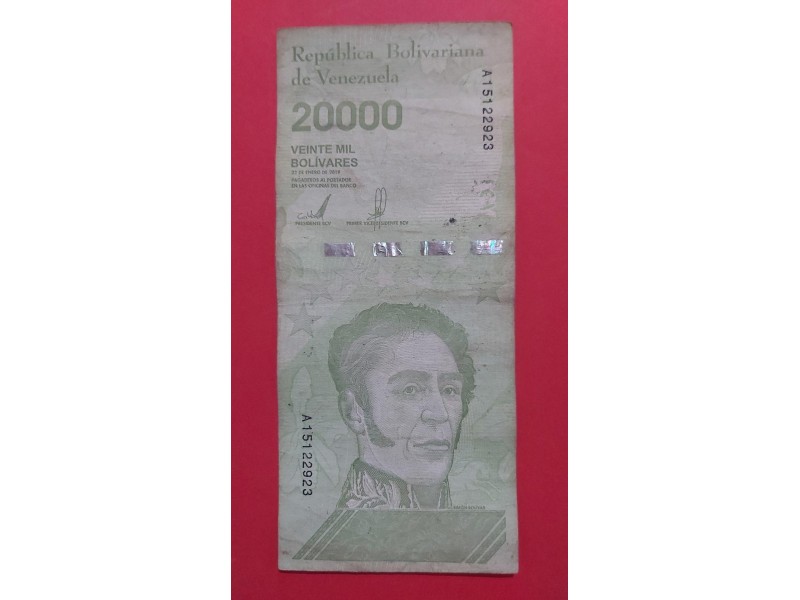 20.000 bolivares 2019 god Venecuela