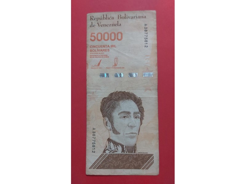 50.000 bolivares 2019 god Venecuela