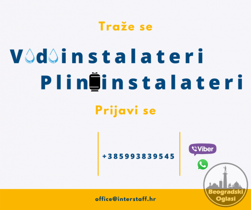 Traže se Plinoinstalateri i Vodoinstalateri za rad na području Osječko-baranjske županije