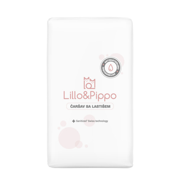 Lillo&Pippo antibakterijski čaršav lastiš 60x120