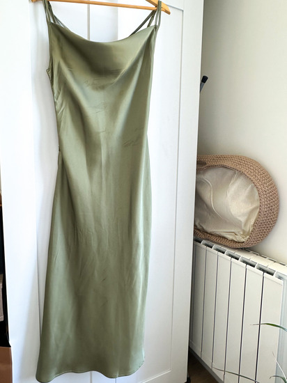 Midi sleep zelena haljina
