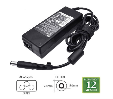 HP compaq 19v-4.74a ( 7.4*5.0 ) pa-1900-32hn 90w laptop adapter ( 3033 )