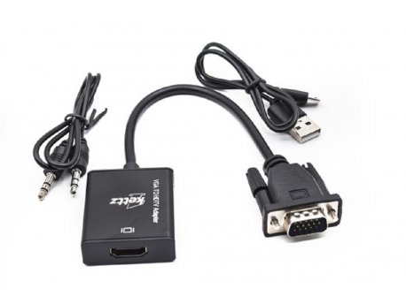 KETTZ Adapter VGA na HDMI konvertor + audio 3.5mm V2H(29072)