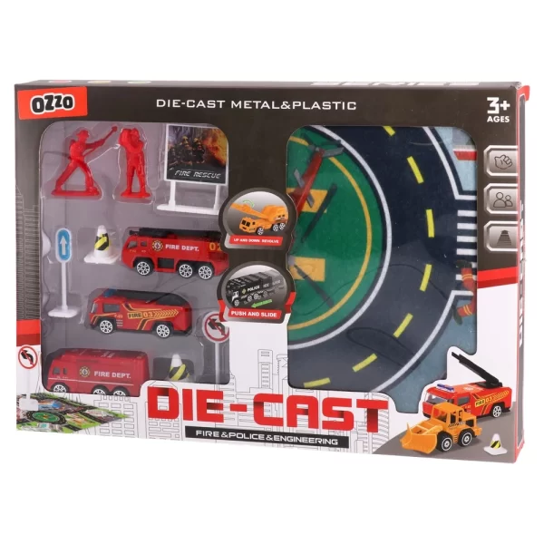 Die-cast, igračka, tepih staza sa setom vozila, miks