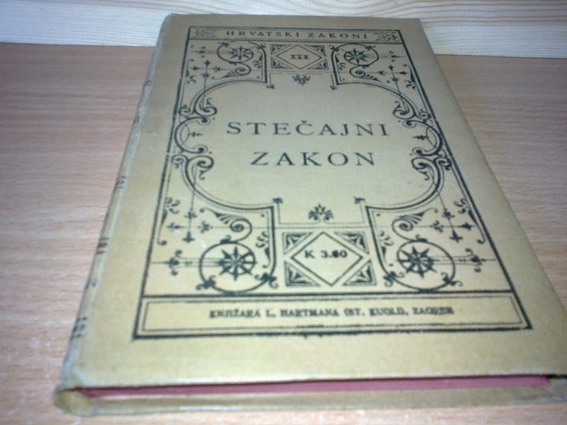 STEČAJNI ZAKON od 28.ožujka 1897.sa građom i provedbeno